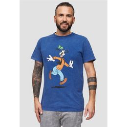 Recovered Herren T-Shirt "Disney Excited Goofy", blau, Gr. S, bedruckt, 100% Baumwolle, Shirts, im lockeren Schnitt
