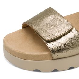 Tamaris Damen Keilsandalette, Gr. 39, braun, Lederimitat, Schuhe, Plateau, Sommerschuh, Riemchensandale mit Klettverschl&uuml;ssen