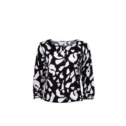 STOOKER WOMEN Damen Langarmshirt "CALLA Print Langarmshirt", schwarz, Gr. M, 95% Polyester, 5% Elasthan, Shirts, Regular Fit Blusen-Shirt mit