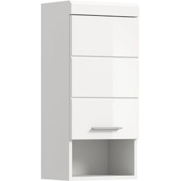 H&auml;ngeschrank Welltime, B:37cm H:79cm T:24cm, wei&szlig;, FSC-zertifizierter Holzwerkstoff, Badezimmer, Schr&auml;nke, "SIENA, Breite 37cm, 1 T&uuml;r, 1 offenes