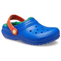 Crocs M&auml;dchen Hausschuh "Classic Lined Clog K", Gr. 34, blau, Croslite , Schuhe, Winterschuh, Pantoffel, Hausschuh mit schwenkbarem Fersenriemen