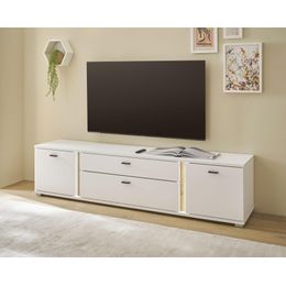 Lowboard Home Affaire, B:200cm H:45cm T:42cm, wei&szlig;, Holzwerkstoff, Wohnzimmer, Sideboards, "LONG ISLAND", in moderner Trendfarbe,inklusive
