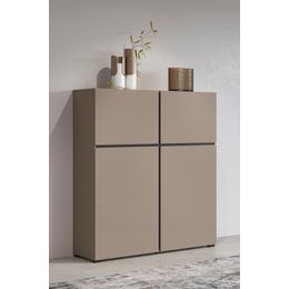 Highboard OTTO HOME, B:119,5cm H:139cm T:40cm, braun, FSC-zertifizierter Holzwerkstoff, Melamin, Wohnzimmer, Sideboards, "Cross, moderne grifflose