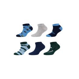 s.Oliver M&auml;dchen Sneakersocken "Sneakersocken 6er Pack", Gr. 31douglas fir, 72% Baumwolle, 26% Polyamid, 2% Elasthan, gemustert, Socken