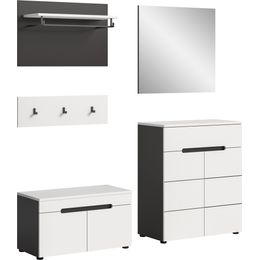 Garderoben-Set Home Affaire, B:175cm H:180cm T:37cm, grau, Flur, Kastenm&ouml;bel-Sets, "REHAT, TOPSELLER, 5-teilig, Breite 175cm, individuell stellbar",