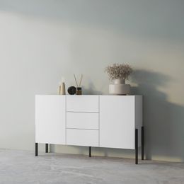 Sideboard OTTO HOME, B:150cm H:90cm T:40cm, wei&szlig;, Wohnzimmer, Sideboards, "Jukon, Breite 150 bzw.180 cm, moderne grifflose Kommode",