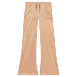 Juicy Couture Damen Sweathose "LAYLA LOW RISE POCKET GOLD HARDWARE PANT Damen", braun, Gr. XS, 95% POLYESTER 5% ELASTAN, Hosen, Trainingshose Damen,
