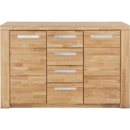 Sideboard OTTO HOME, B:140cm H:90cm T:40cm, braun, Holz teilmassiv, Wohnzimmer, Sideboards, "Kolding", Breite 140 cm mit 4 Schubk&auml;sten