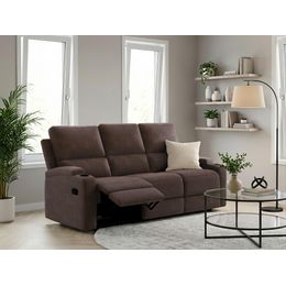 3-Sitzer OTTO HOME, B:207cm H:105cm T:94cm, braun, 100% Polyester, Sofas, "Napori", Kinosofa mit 2 x Relaxfunktion und Getr&auml;nkehalter