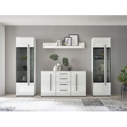 Wohnwand Home Affaire, B:290cm H:270cm T:42cm, wei&szlig;, Holzwerkstoff, Wohnzimmer, Kastenm&ouml;bel-Sets, "Cantara, moderne Anbauwand, Wohnzimmer-Set, in