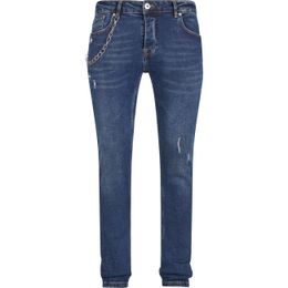 2Y STUDIOS Herren Bequeme Jeans "2Y Studios Herren 2Y Skinny Fit Jeans"blau, Gr. 38, unifarben, 97% Baumwolle, 3% Elasthan, Jeans
