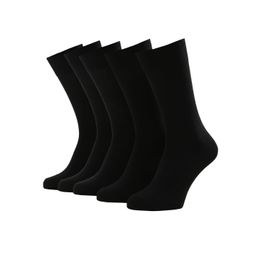ALBERT SCH&Auml;FER Damen Socken, Gr. 43, schwarz, 57% Polyester, 40% Baumwolle, 3% Elasthan, Socken, 15er-Pack im schlichten Design