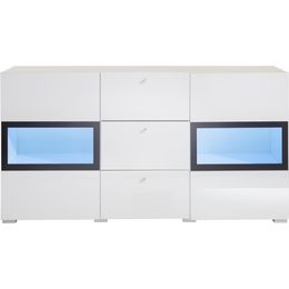 Sideboard OTTO HOME, B:132cm H:69,8cm, wei&szlig;, Wohnzimmer, Sideboards, "Baros", Breite 132 cm