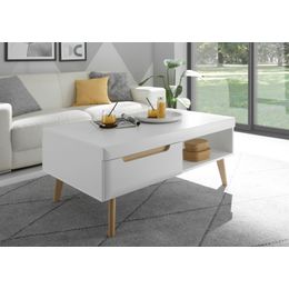 Couchtisch Home Affaire, B:107cm H:46cm T:63cm, wei&szlig;, Wohnzimmer, Tische, "Torge, Beistelltisch, Wohnzimmertisch, Tisch, Sofatisch", Schubk&auml;sten und