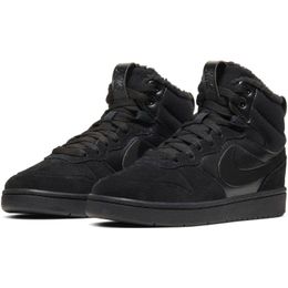 Nike Sportswear M&auml;dchen Sneaker "COURT BOROUGH MID 2 S (GS)", Gr. 35,5, schwarz, Leder, Synthetik, Schuhe, Design auf den Spuren des Air Force 1, f&uuml;r