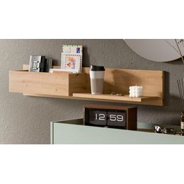 Wandregal Home Affaire, B:110cm H:19cm T:16cm, braun, Holzwerkstoff, Wohnzimmer, Regale, "EVRID, Breite 110cm, inkl. 1 Ablageboden & 1 offenem Fach",