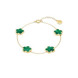 Pure Schmuck Bracelet 'Clover Green' female Gold size 16 cm