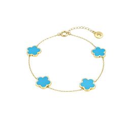 Pure Schmuck Bracelet 'Clover Ice Blue' female Gold size 13 cm