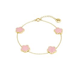 Pure Schmuck Bracelet 'Clover Rosa' female Gold size 13 cm