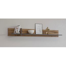 Wandboard OTTO HOME, B:180cm H:23cm T:22,5cm, braun, Regale, "Cross,Breite 180 cm, moderne Wandregal", H&auml;ngeregal mit viel Stauraum