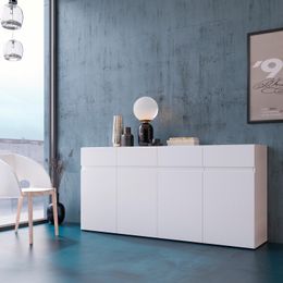 Sideboard Home Affaire, B:179,8cm H:85,7cm T:40cm, wei&szlig;, Spanplatte, Wohnzimmer, Sideboards, "Rimini", Breite 180 cm