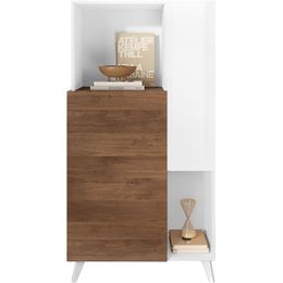 Highboard Home Affaire, B:81cm H:154cm T:42cm, wei&szlig;, Wohnzimmer, Sideboards, "Monaco H&ouml;he 154 cm, Stauraumschrank mit 2 T&uuml;ren (4 F&auml;cher) und 2