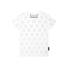 Philipp Plein Jungen T-Shirt "Monogram Verziert"01, wei&szlig;, Gr. 6, Obermaterial: 100% Baumwolle, Shirts