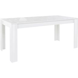 Esstisch Home Affaire, wei&szlig;, K&uuml;che, Tische, "Prisma 180x90 cm, K&uuml;chentisch, Esszimmertisch, rechteckig", Tischplatte St&auml;rke 22 mm u. mit elegantem