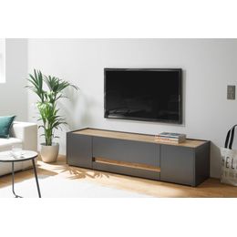 Lowboard Home Affaire, B:170cm H:40cm T:45cm, grau, FSC-zertifizierter Holzwerkstoff, Wohnzimmer, Sideboards, "City/Giron, moderner TV-Schrank,