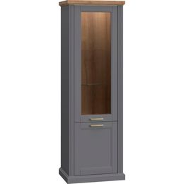 Vitrine OTTO HOME, B:66cm H:200cm T:48cm, grau, MDF, Sicherheitsglas, Spanplatte, Wohnzimmer, Schr&auml;nke, "Tara", lackiert mit wasserbasiertem UV-Lack,