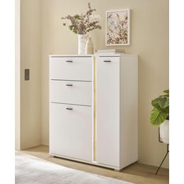 Highboard Home Affaire, B:100cm H:125cm T:42cm, wei&szlig;, Holzwerkstoff, Wohnzimmer, Sideboards, "LONG ISLAND", in moderner Trendfarbe,inklusive