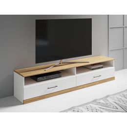 Lowboard OTTO HOME, B:140cm H:38cm T:35cm, wei&szlig;, FSC-zertifizierter Holzwerkstoff, Massivholz, Wohnzimmer, Sideboards, "Ribe,140cm breit,38cm hoch