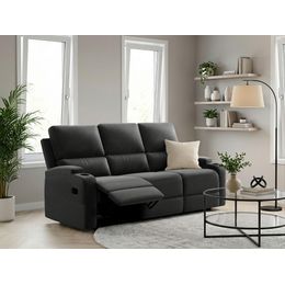 3-Sitzer OTTO HOME, B:207cm H:105cm T:94cm, schwarz, Polyester 40% / Polyurethane 60%, Sofas, "Napori", Kinosofa mit 2 x Relaxfunktion und