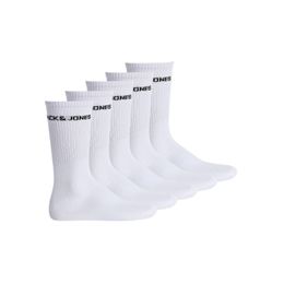 Jack & Jones JACK & JONES Herren Kurzsocken "Socken JACBASIC LOGO TENNIS SOCK 5 PACK 5er Pack", Gr. 40, wei&szlig;, Obermaterial: 72% Baumwolle CO. 26% Polyester PES.