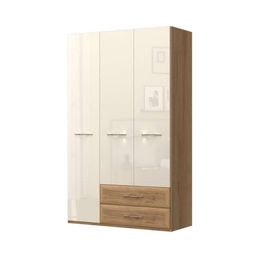 Kleiderschrank OTTO HOME, B:137cm H:224cm T:56cm, beige, Holzwerkstoff, MDF, Schlafzimmer, Schr&auml;nke, "Gala, beige hochgl&auml;nzend UV lackiert,