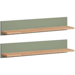 Wandregal OTTO HOME, B:90cm H:16cm T:17cmsalbei, eiche, Holzwerkstoff, Massivholz, Wohnzimmer, Regale, "Ribe,2er Set,teilmassiv mit massiver