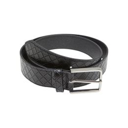 Urban Classics Damen Synthetikg&uuml;rtel "Urban Classics Woven Embossed Synthetic Leather Belt"schwarz, silber, Gr. L, 100% Polyurethan, G&uuml;rtel