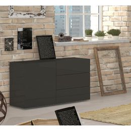 Sideboard Home Affaire, B:110cm H:60,5cm T:40cm, grau, Wohnzimmer, Sideboards, "Metis", Breite 110 cm