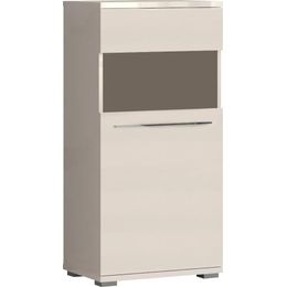 Highboard OTTO HOME, B:60cm H:123cm T:40,2cm, beige, Holzwerkstoff, Wohnzimmer, Sideboards, "Piano Vitrine", UV lackiert, Soft-Close Funktion