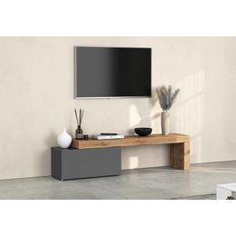 Lowboard OTTO HOME, B:220cm H:51cm T:40cm, grau, Wohnzimmer, Sideboards, "Chronos TV-Board, TV-Schrank", Breite 220 cm TV-Board,Lowboard,1 Klappe und