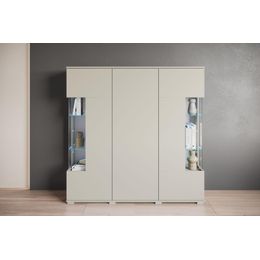 Highboard OTTO HOME, B:135cm H:134cm T:39,5cm, beige, FSC-zertifizierter Holzwerkstoff, Glas, Hartfaserplatte, Kunststoff, Wohnzimmer, Sideboards,