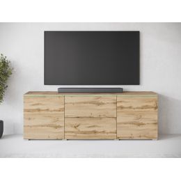 Lowboard Home Affaire, B:180cm H:61,8cm T:34,5cm, braun, Wohnzimmer, Sideboards, Lowboard Vera, 2 T&uuml;ren/2 Schubladen, TV-Schrank mit viel Stauraum