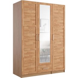 Kleiderschrank OTTO HOME, B:142cm H:200cm T:60cm, braun, Jugendzimmer, Schr&auml;nke, "Sabrina, nat&uuml;rlicher Landhausstil, mit Innenausstattung", Spiegel