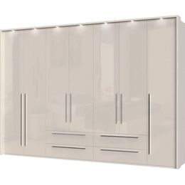 Dreht&uuml;renschrank OTTO HOME, B:322cm H:226cm T:60cm, beige, Spanplatte, Schr&auml;nke, "Piano, inklusive Rahmen und Beleuchtung, soft-close-Funktion", UV