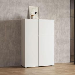 Highboard OTTO HOME, B:92cm H:139cm T:40cm, wei&szlig;, FSC-zertifizierter Holzwerkstoff, Melamin, Metall, Wohnzimmer, Sideboards, "Metric, Breite 92cm,