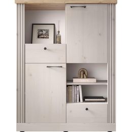 Highboard OTTO HOME, B:118cm H:160cm T:44cm, beige, Wohnzimmer, Sideboards, "Country H&ouml;he 160 cm u. Breite 118 cm, Kommode 2 T&uuml;ren, 2 Schubk&auml;sten",