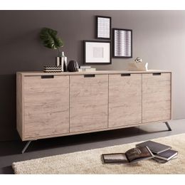 Sideboard Home Affaire, braun, Wohnzimmer, Sideboards, "Palma", Breite 206 cm
