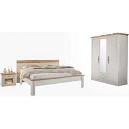 Schlafzimmer-Set OTTO HOME, wei&szlig;, Schlafzimmerm&ouml;bel-Sets, "Westminster", beinhaltet 1 Bett, Kleiderschrank 3-t&uuml;rig und 2 Nachtkommoden