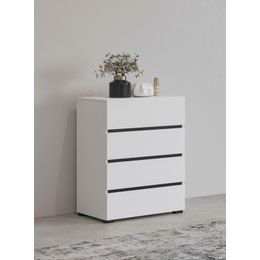 Kommode OTTO HOME, B:60cm H:78,5cm T:40cm, wei&szlig;, Schlafzimmer, Sideboards, "Cross,Breite 60 cm, moderne grifflose Sideboard,4 Schubk&auml;sten",