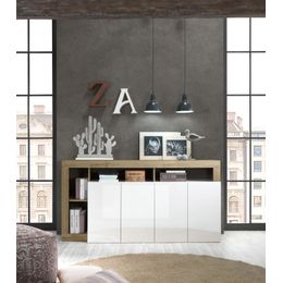 Sideboard Home Affaire, B:184cm H:93cm T:42cm, wei&szlig;, Wohnzimmer, Sideboards, "Hamburg", Breite 184 cm